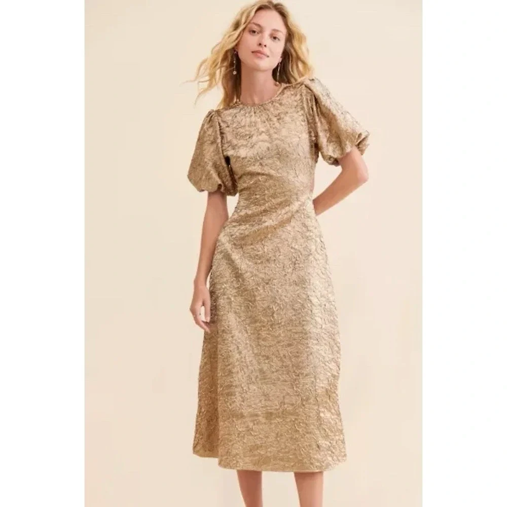 Lisa Says Gah | Dresses | Lisa Says Gah Gwen Midi Dress Textured Satin ...